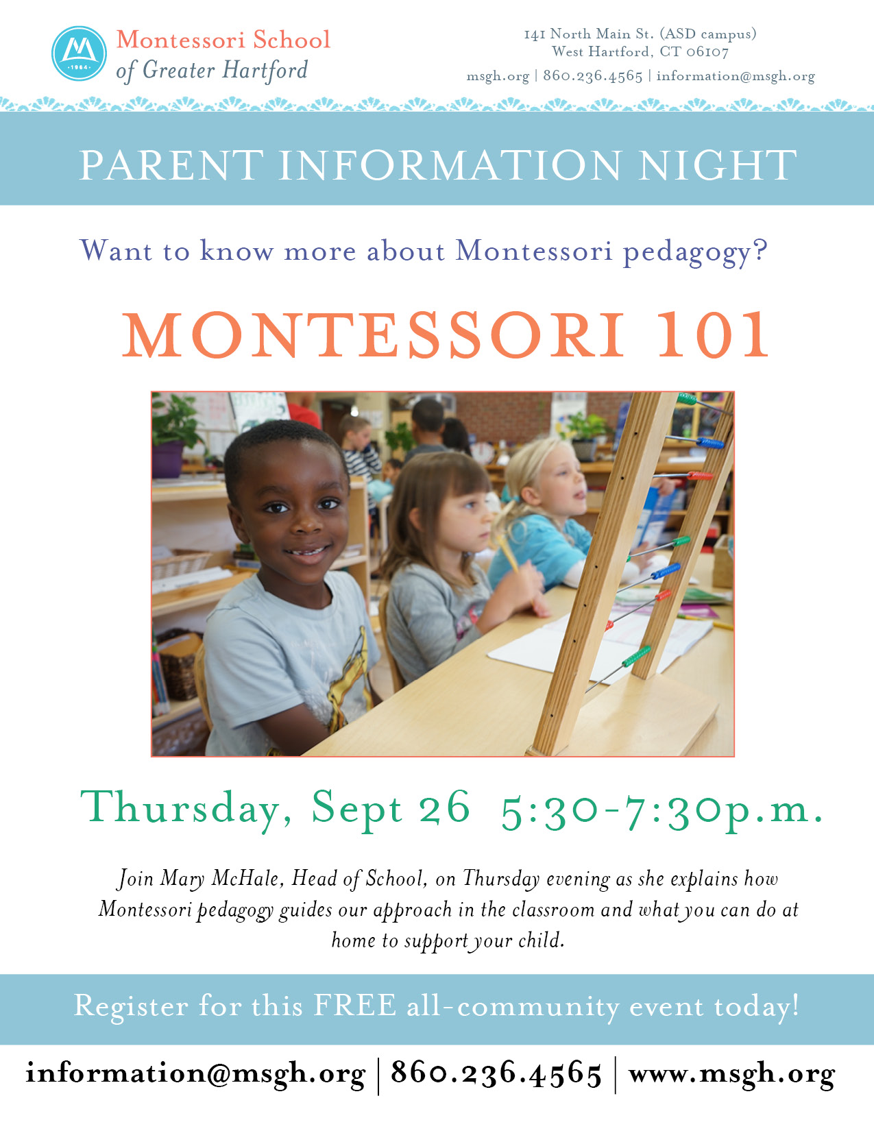 Parent Information Series Schedule | MSGH